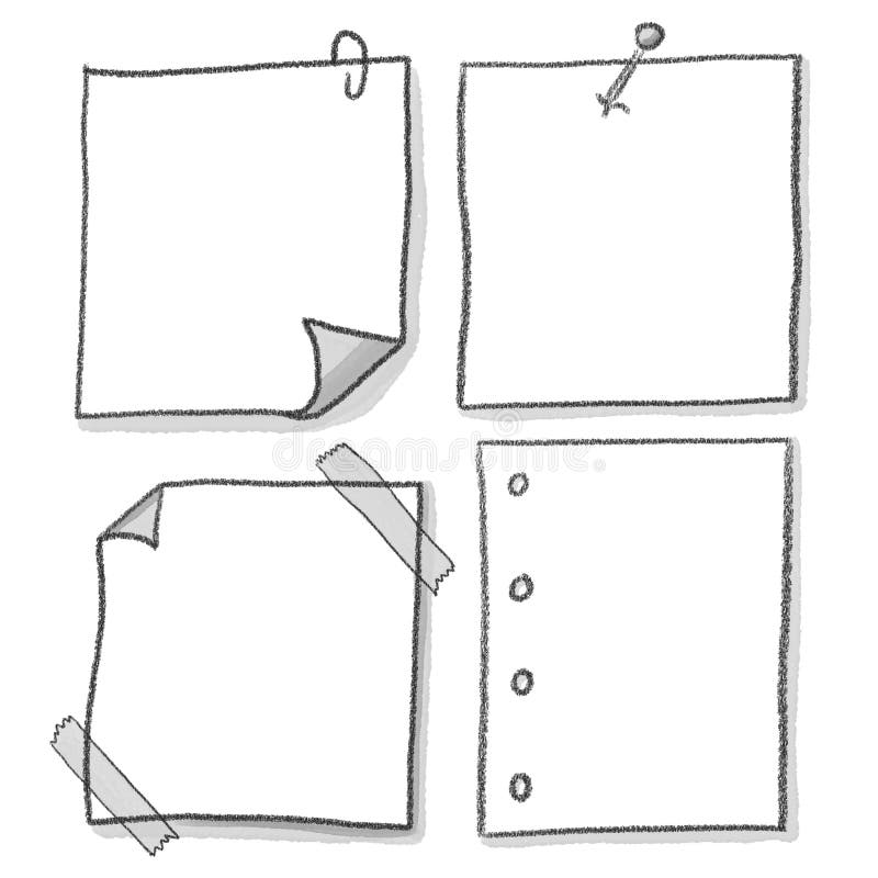 Illustration of Set of Multiple Note Sheets with Copy Space Stock ...