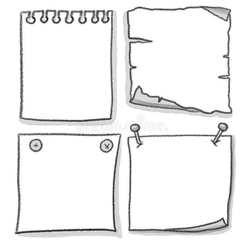 Illustration of Set of Multiple Note Sheets with Copy Space Stock ...