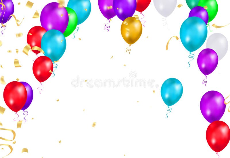 Illustration Set Party Balloons, Confetti with Space for Text. Eps.10 ...