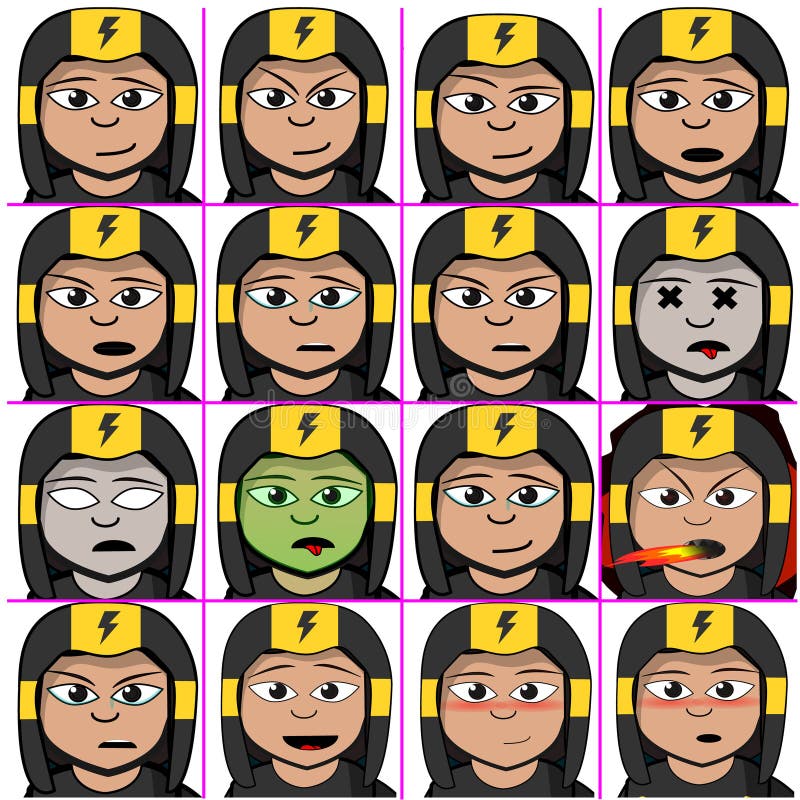 Illustration of a Set of People with Different Facial Expressions and ...