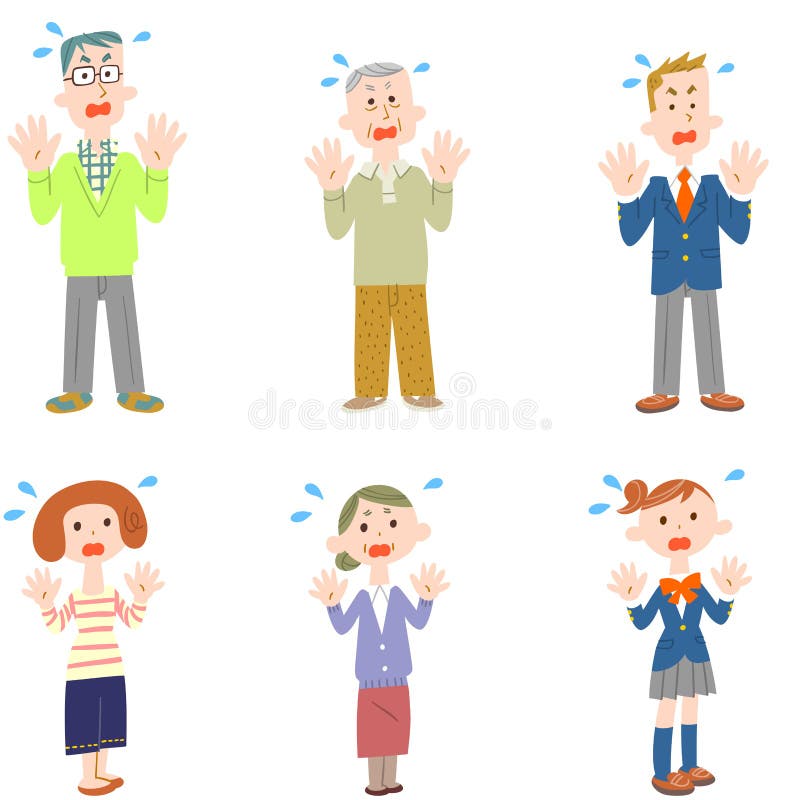 Illustration Set of People of Various Generations Who are Surprised ...