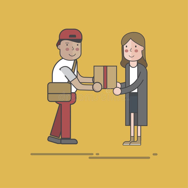 Illustration Set of Post Delivery Stock Illustration - Illustration of ...