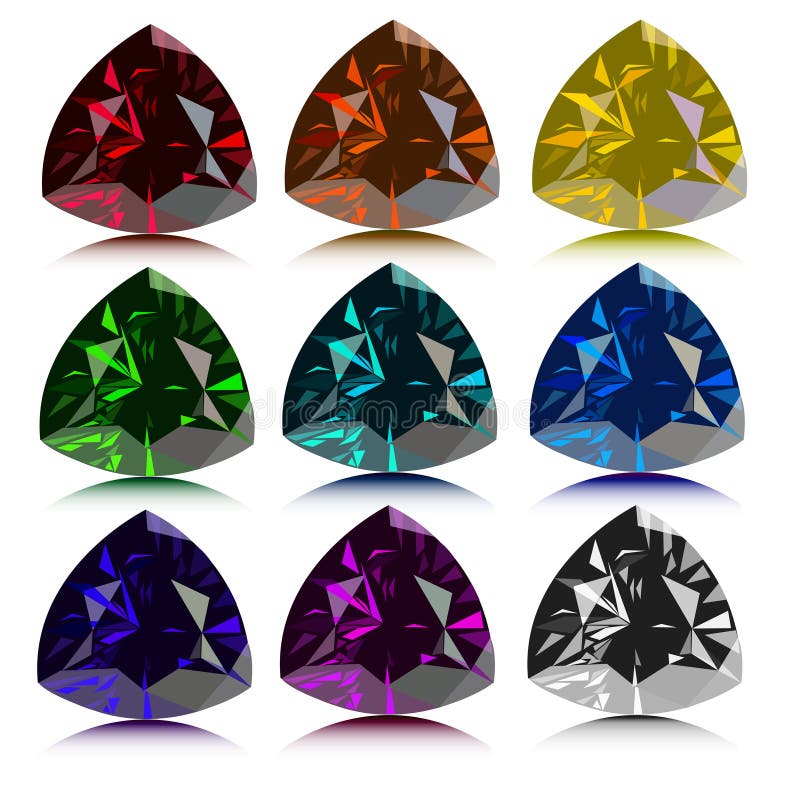 Set of Precious Stones of Different Colors Stock Vector - Illustration ...
