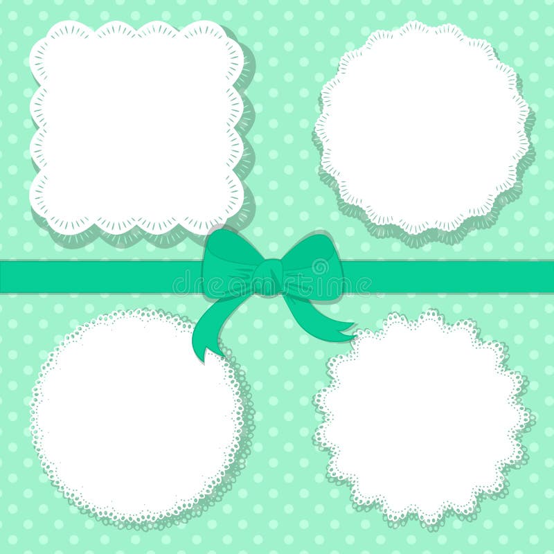 Illustration of Set of Retro Label with Lace Napkin Frame Stock Vector ...