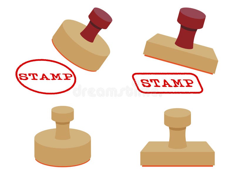 Illustration Set of Simple Round and Square Stamps Stock Vector ...