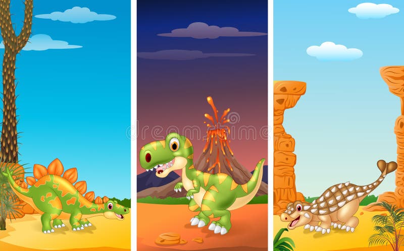 Three Dinosaurs - Tyrannosaurus Rex. Stock Illustration - Illustration ...