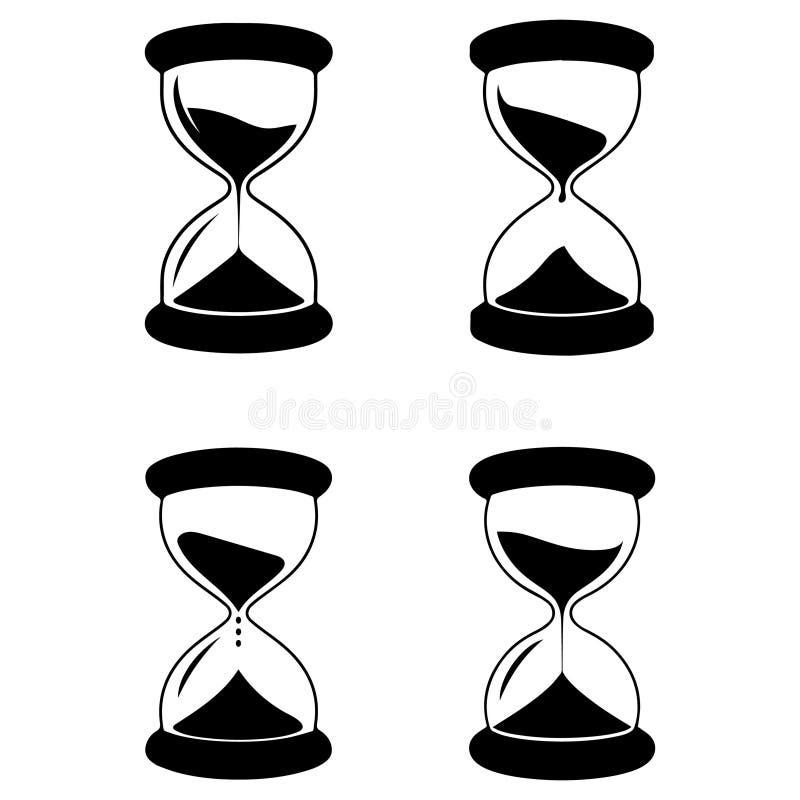Illustration Set of Vector Minimalistic Hourglass. Stock Vector ...