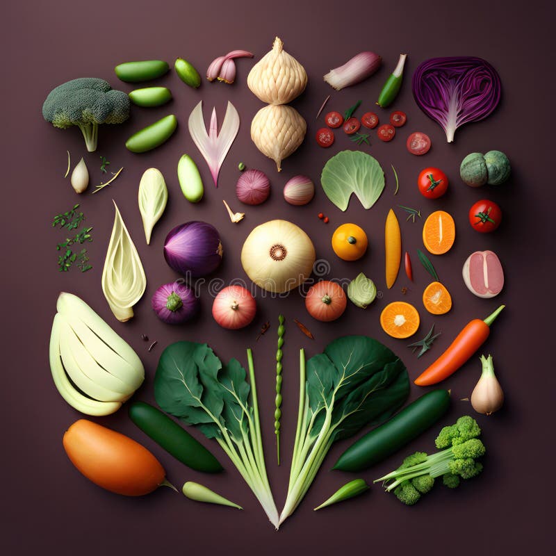 Illustration.set of Vegetables.horizontal Layout Stock Illustration ...
