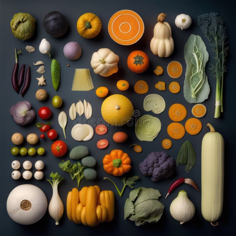 Illustration.set of Vegetables.horizontal Layout Stock Illustration ...