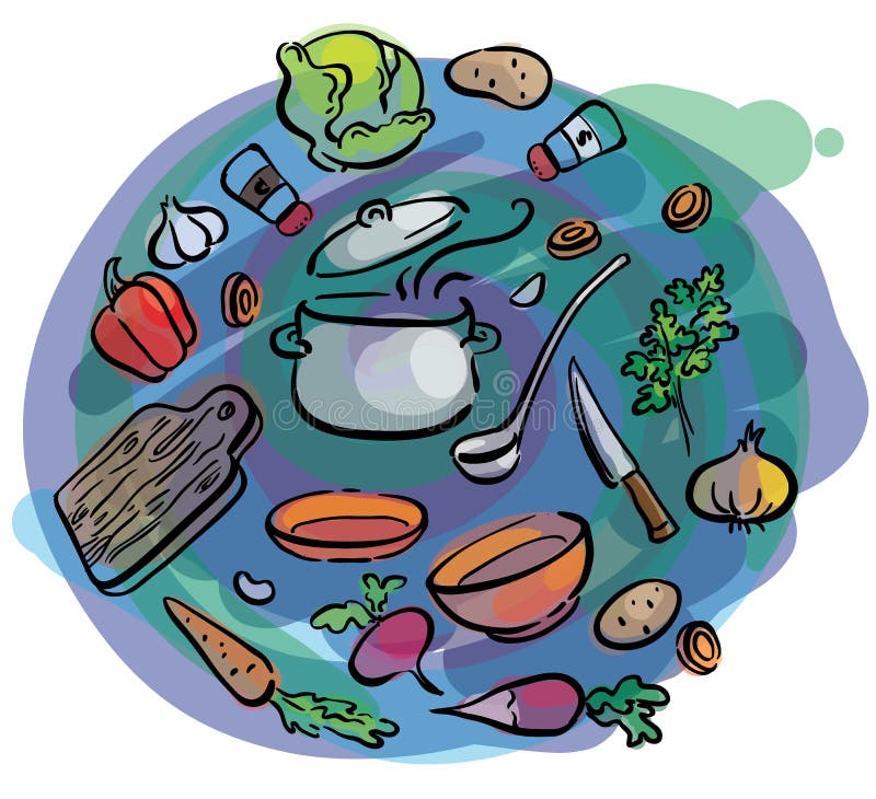 Vegetables Ingredients Seamless Pattern Stock Vector - Illustration of ...