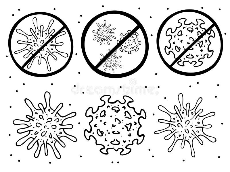 Illustration Set of Viruses of Different Types. Crossed Viruses Stock ...