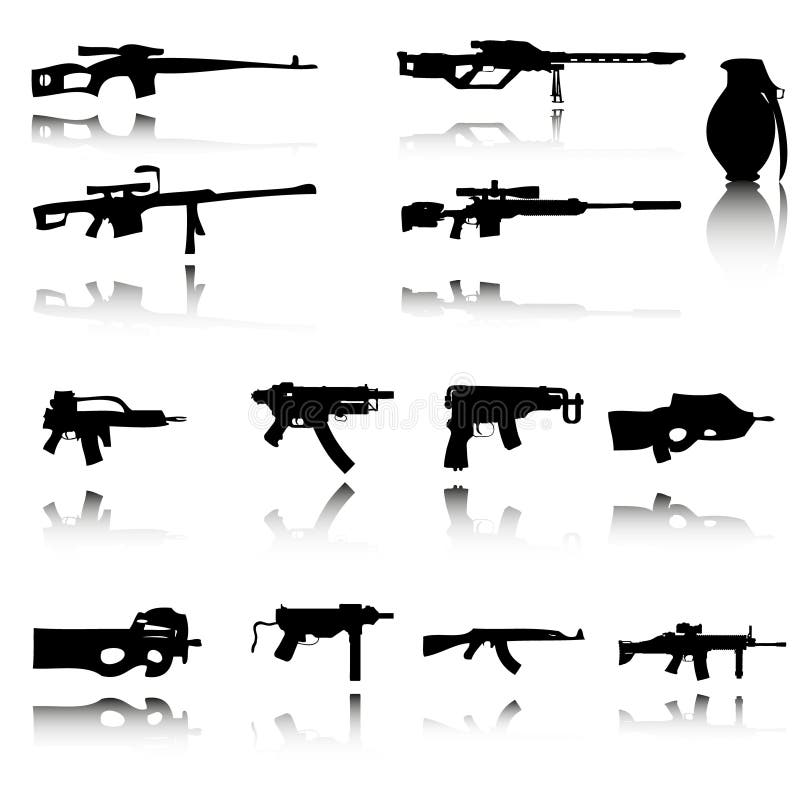 Illustration of Set of Weapons Stock Illustration - Illustration of ...