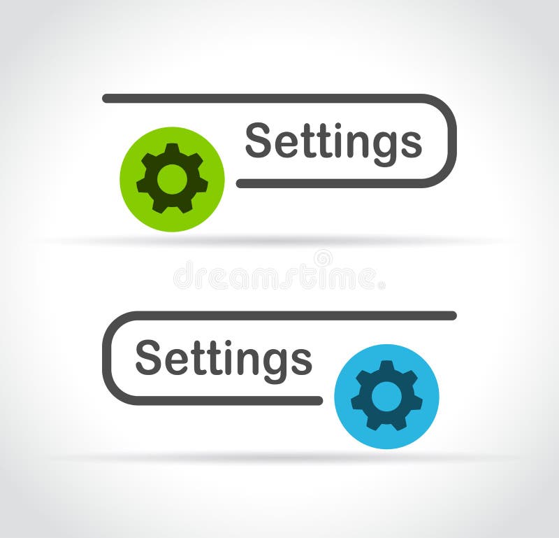 Settings Web Buttons on White Background Stock Vector - Illustration of ...