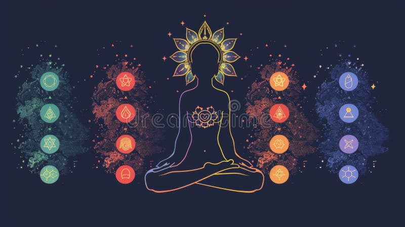 Illustration of Seven Chakras on the Body of a Human Stock Illustration ... Illustration of Seven Chakras on the Body of a Human Stock Illustration ...