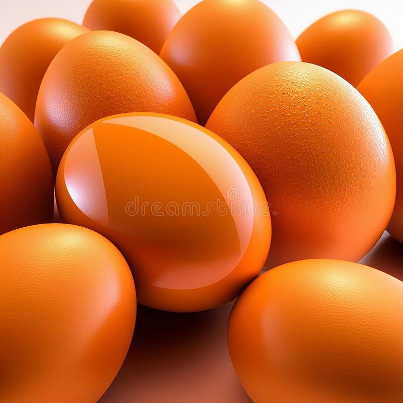 Illustration with Several Easter Orange Eggs 2 Stock Illustration ...