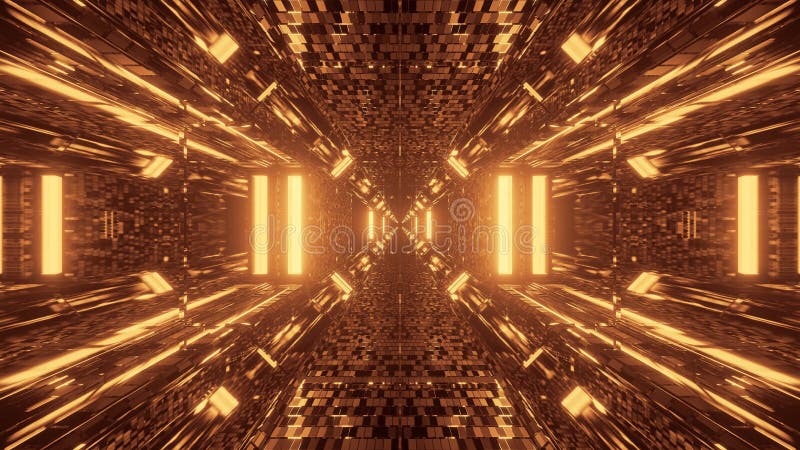 Illustration of Several Golden Lights in Motion Flowing into One ...