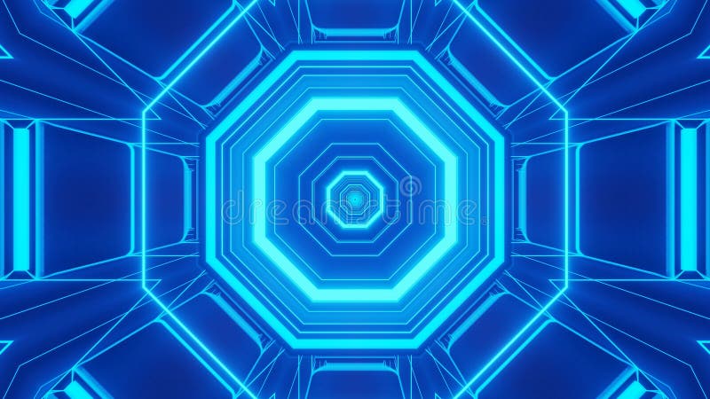 Illustration of Several Octagonal Blue Shapes Inside Each Other Stock ...