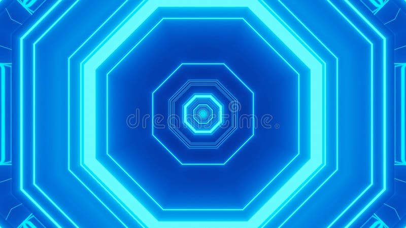 Illustration of Several Octagonal Blue Shapes Inside Each Other Stock ...