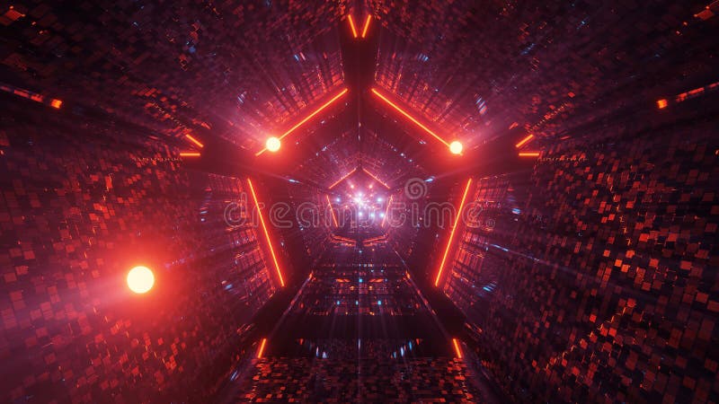 Illustration of Several Red Lights Arranged in the Form of a Pentagon ...