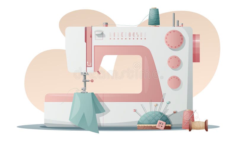 Sewing Machine White Background Stock Illustrations – 4,252 Sewing ...