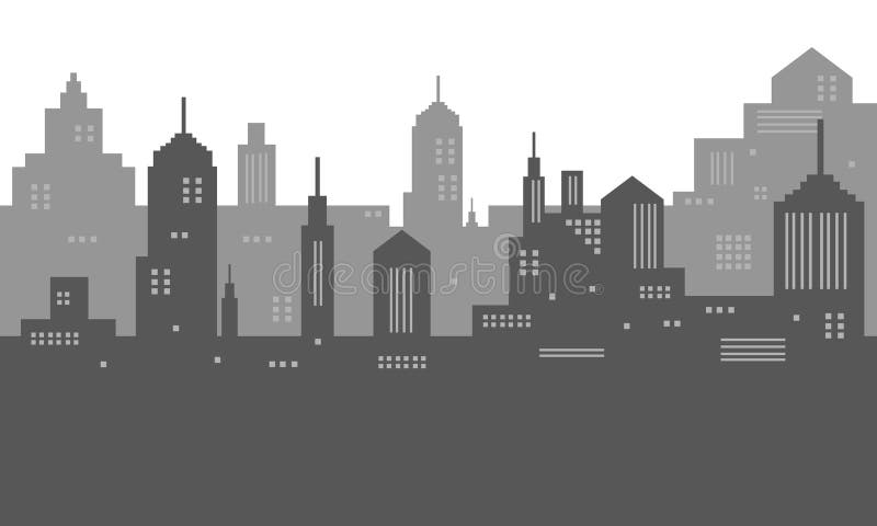 Illustration of Shadow of a City Town Stock Illustration - Illustration ...