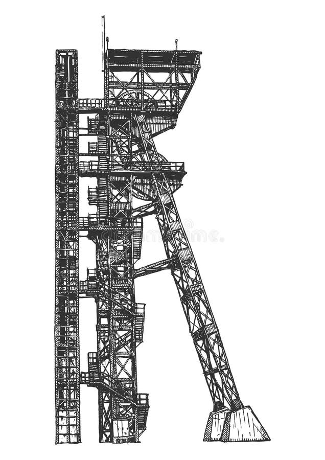 Mine Shaft Head Frame Stock Illustrations – 21 Mine Shaft Head Frame ...