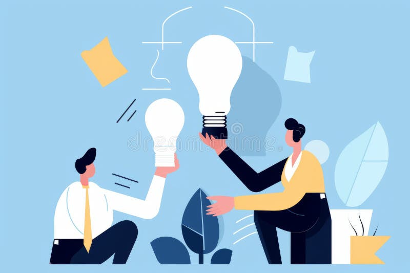 An Illustration of Sharing Ideas and Experiences, Brainstorming ...