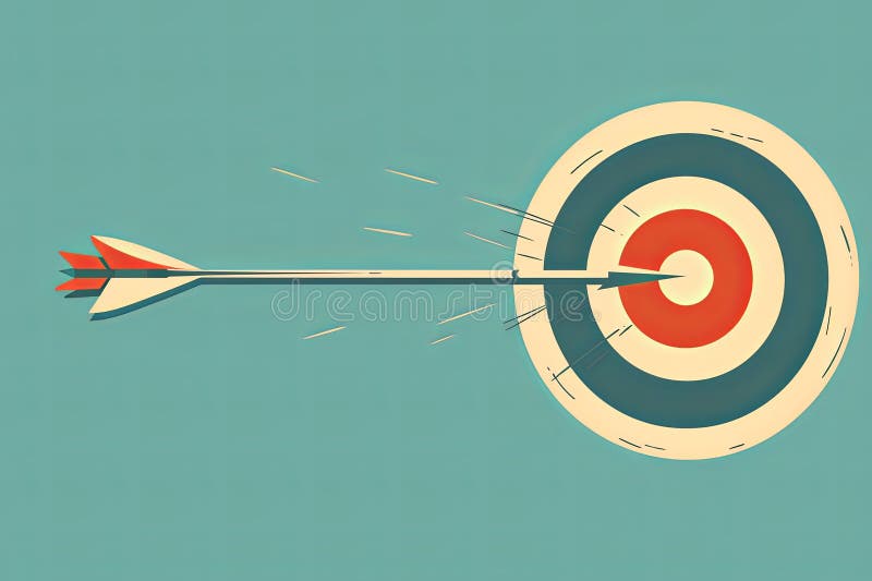 Llustration of a Sharp Arrow Hitting the Center of a Target Stock ...