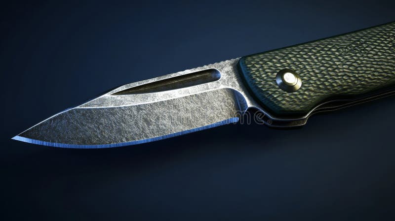 Illustration of a Sharp Box Cutter with a Green Handle Stock Photo ...