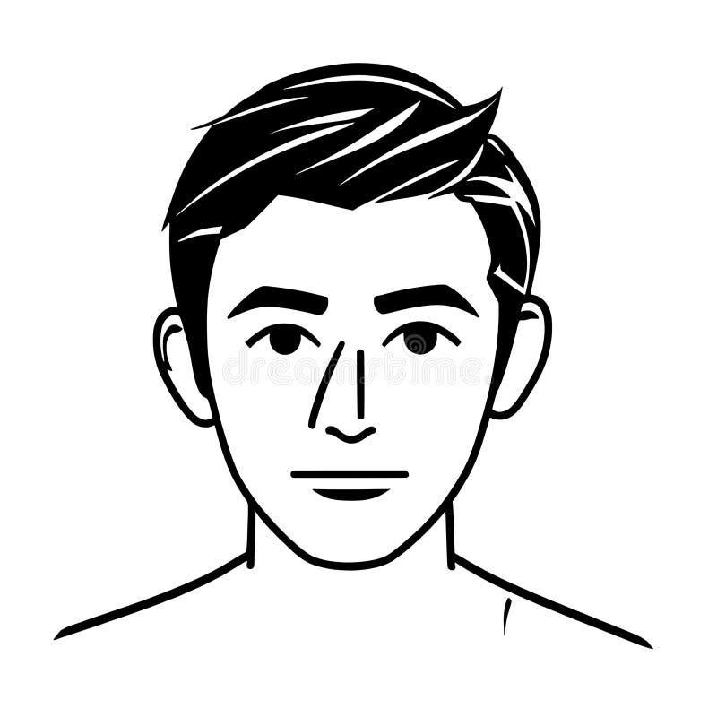 Sharp Man Icon in Simple Line Art Style Stock Illustration ...