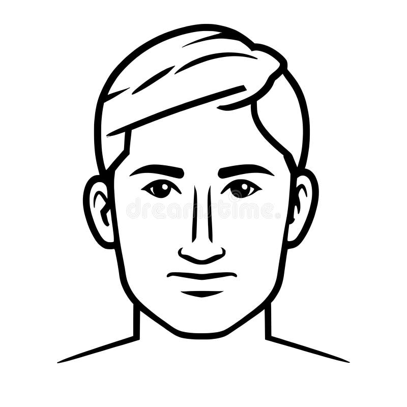 Sharp Man Icon in Simple Line Art Style Stock Illustration ...