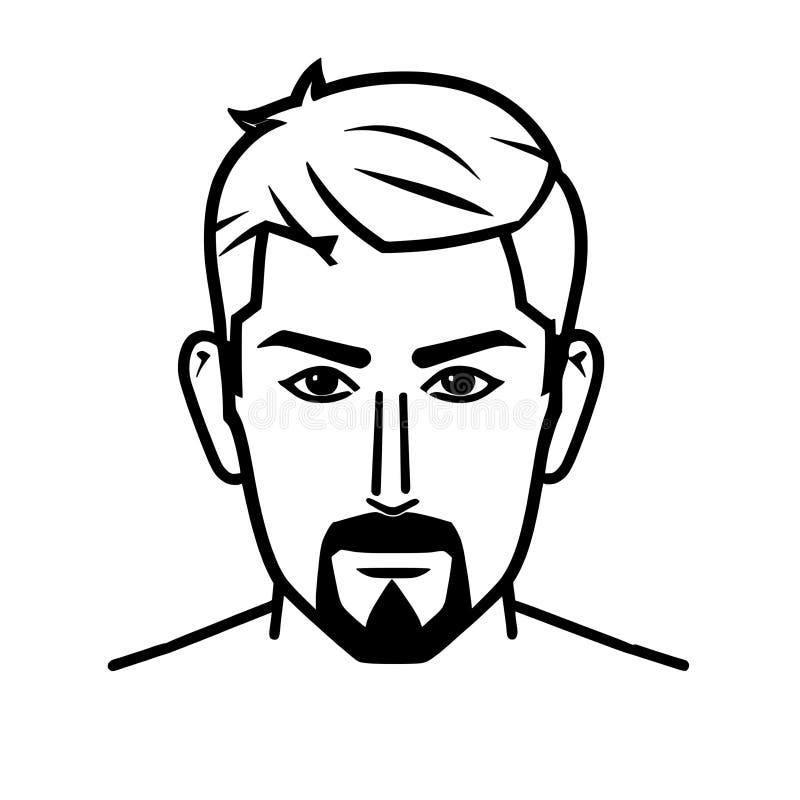 Sharp Man Icon in Simple Line Art Style Stock Vector - Illustration of ...