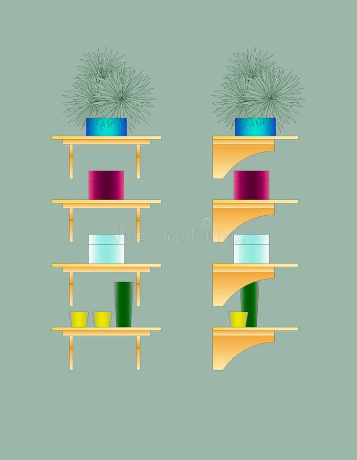 Illustration of a Shelf for Small Items Front View and Side View ...