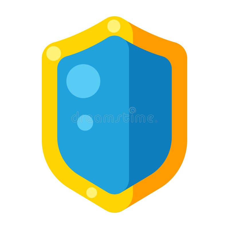 Illustration of Shield. Cartoon Stylized Item. Icon on White Background ...