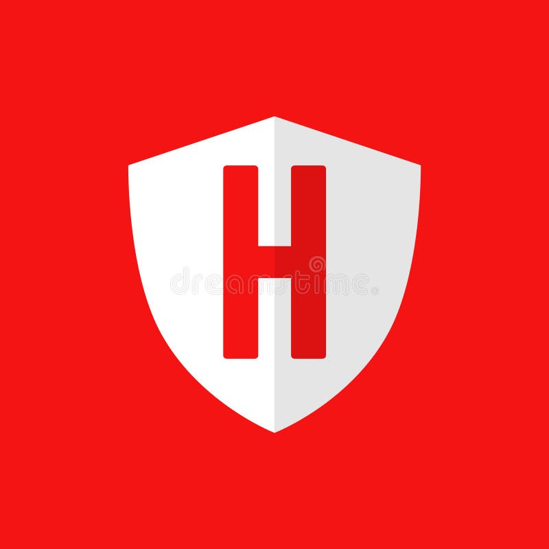 Illustration of a Shield with H Letter and Shadow Stock Illustration ...