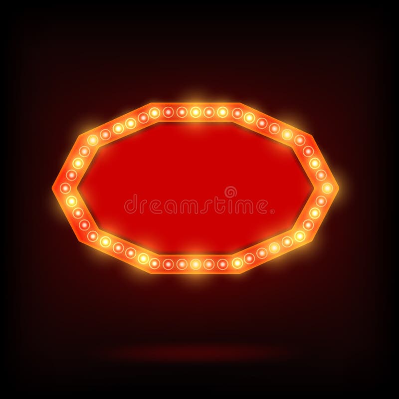 Shining retro sign. stock vector. Illustration of billboard - 128661177
