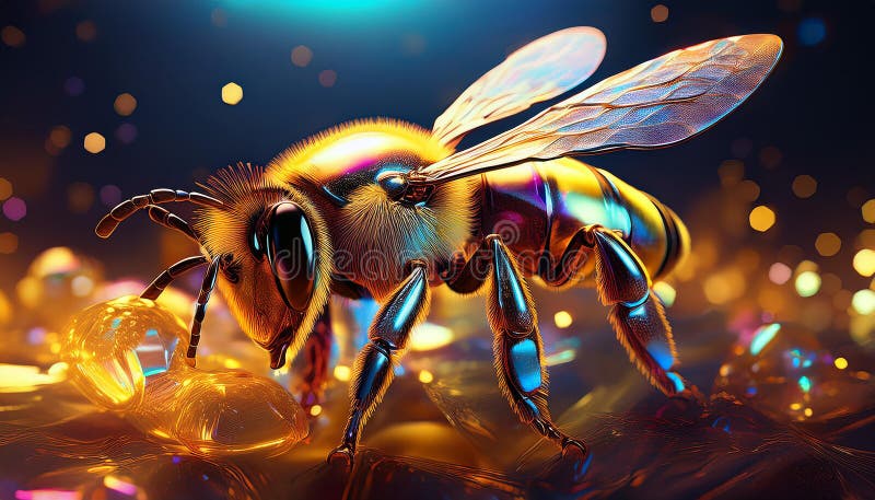 Illustration of Shiny Honey Bee Stock Illustration - Illustration of ...