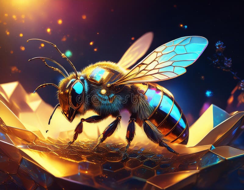 Illustration of Shiny Honey Bee Stock Illustration - Illustration of ...