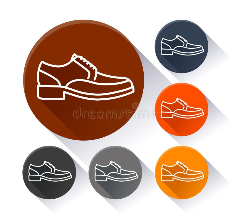 Shoes Icons with Long Shadow Stock Vector - Illustration of classic ...