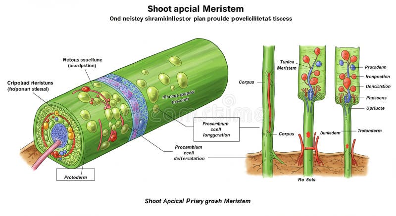 Illustration of a Shoot Apical Meristem Shows the Structure and ...