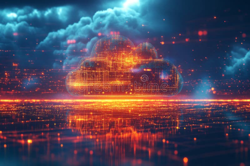 Abstract AI Data Cloud Visualization Stock Illustration - Illustration of design, digital: 356498419