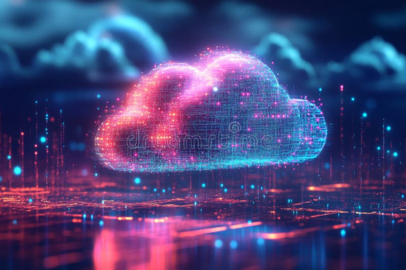 Abstract AI Data Cloud Visualization Stock Illustration - Illustration of visualization ...