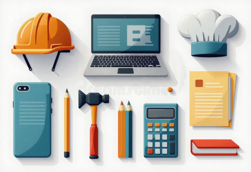 This Illustration Showcases a Collection of Items Representing Various ...