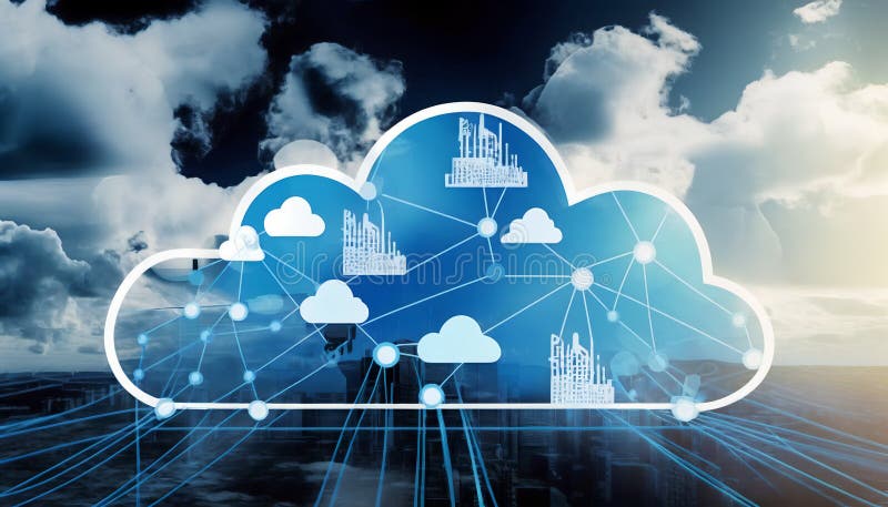 Cloud Computing Data Transfer Network Stock Illustration - Illustration ...