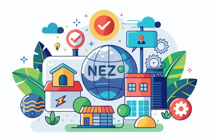 This Illustration Showcases a Customizable Design Focused on Net Zero ...