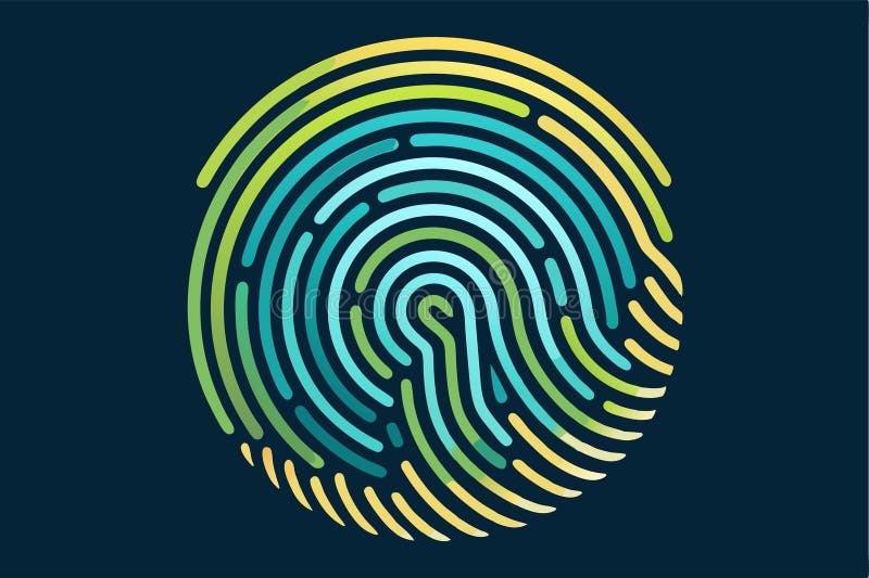 This Illustration Showcases a Customizable Fingerprint Design in ...