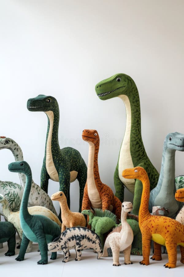Realistic Stuffed Dinosaur Collection Stock Illustration - Illustration of cute, colors: 347407166