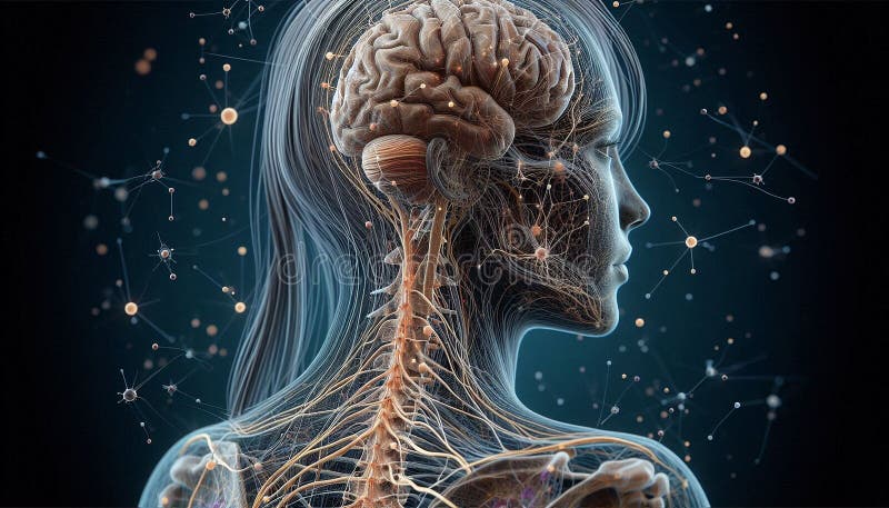 Neural System Overview in Human Anatomy Visualization Stock ...