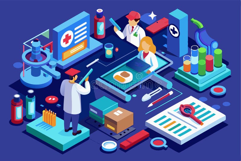 This Illustration Showcases a Forensic Medicine Lab with Professionals ...