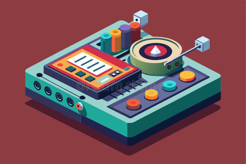 The Illustration Showcases a Modern Recording Device with Vibrant ...